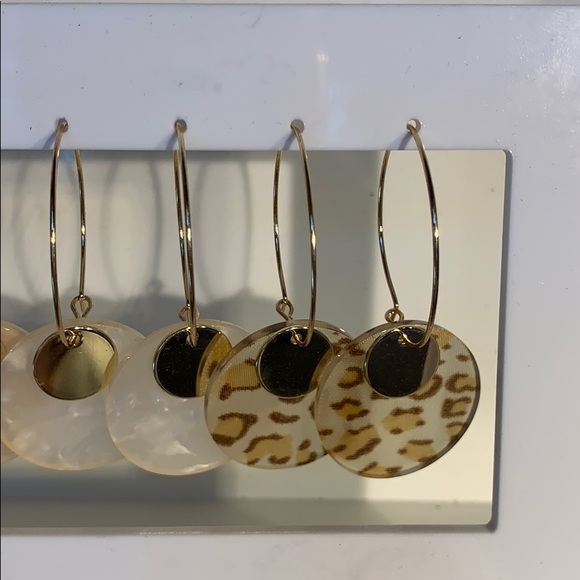 Jewelry | Assorted Hoop Earrings With Disc | Poshmark